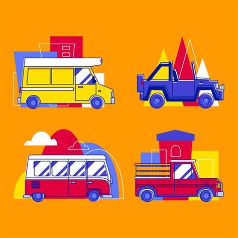 Speciality Car Transportation Clipart Set 369617 Vector Art At Vecteezy