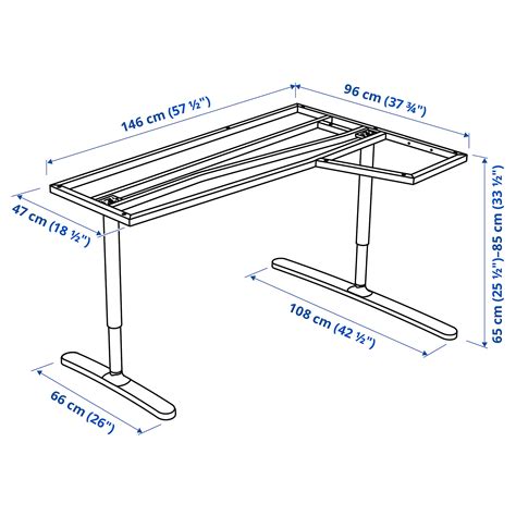 Bekant Underframe For Corner Table Top White 160x110 Cm Ikea Indonesia