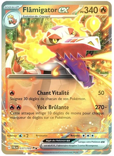Flâmigator ex Évolutions à Paldea carte Pokemon