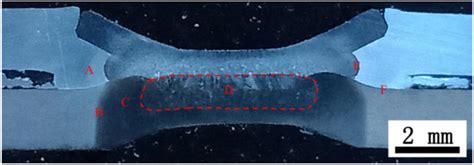 Optical Microscopy Image Of The Resistance Element Welding Joint