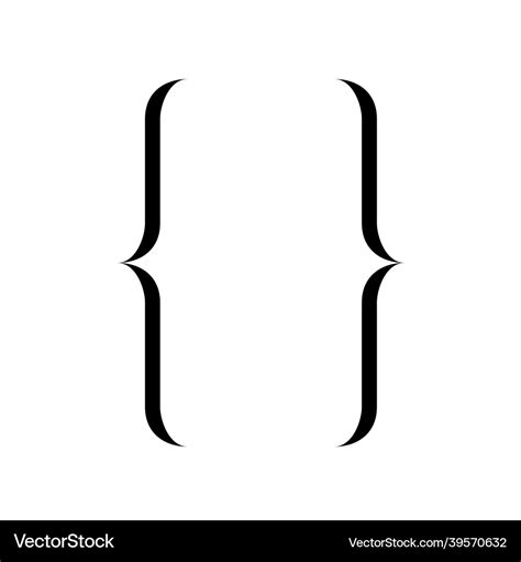 Curly Braces Icon For Graphic Design Isolated Vector Image