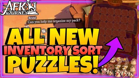 All 5 New Inventory Sort Puzzles Solutions Afk Journey Youtube
