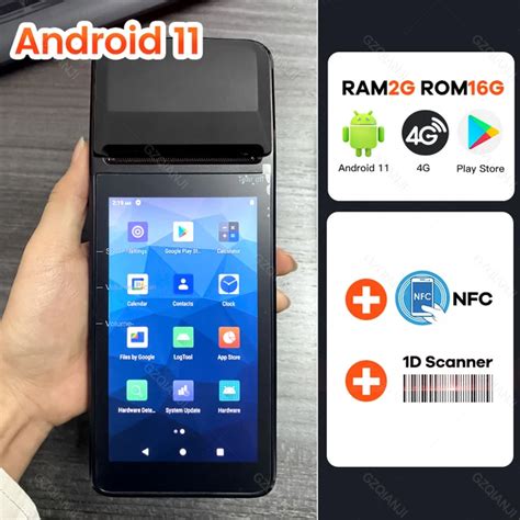 Android 11 Pos Pda Terminal 4g Network Built In Thermal Receipt Bluetooth Bill Printer 58mm 1d