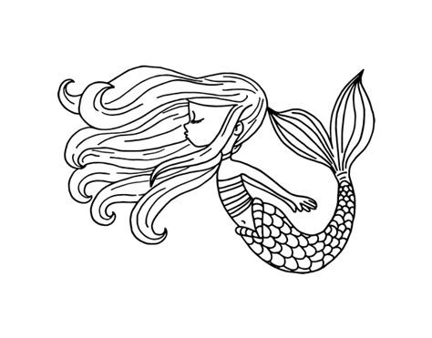 Dibujos De Sirena Kawaii Para Colorear