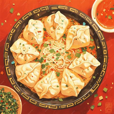 Premium Vector | Afghan Mantu and Meat Dumplings