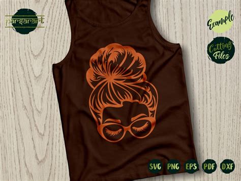 Messy Bun Svg Women Face Svg Mom Clipart Eyelashes Svg Girl Etsy