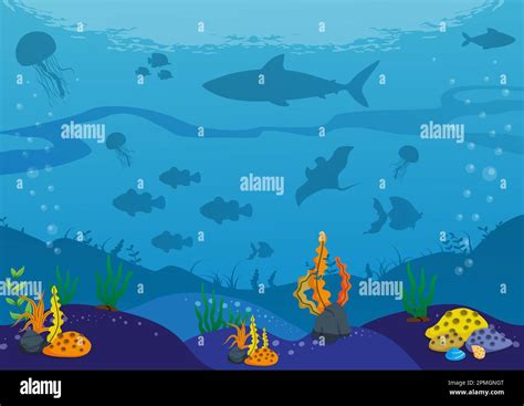 The Underwater World Vector Illustration Stock Vector Image And Art Alamy