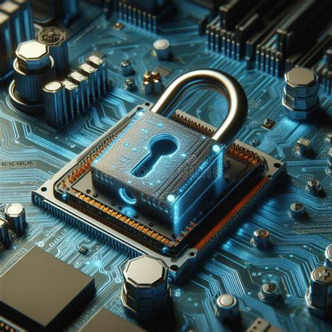Ai Security Design In Electric Circuit Board Stock Illustration