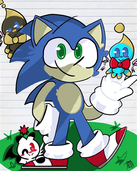 Sonic And Chao Redraw By Thebestpikachuplays On Deviantart