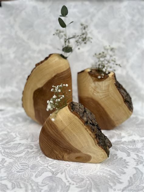 Вазы СЕТ из 4 ваз из дерева купить в интернет магазине Ярмарка Мастеров по цене 8500