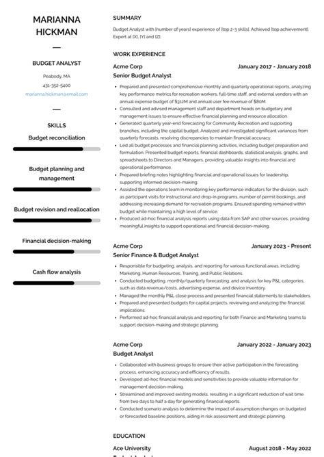 3 Budget Analyst Resume Examples And Templates