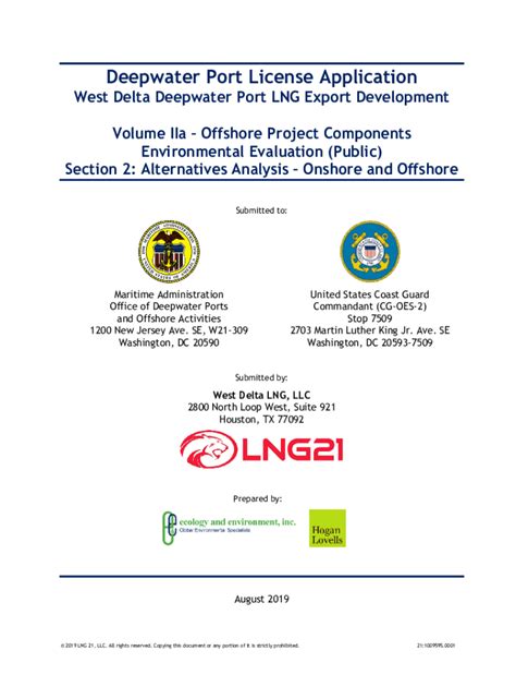 Fillable Online Deepwater Port License Application Fax Email Print