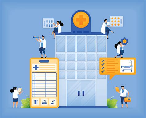 Vector Illustration Of Leveraging Technology For Better Healthcare Integration Of Hospitals