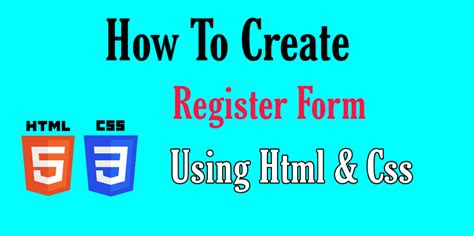 How To Create Register Form Using Html And Css G Programs G Programs