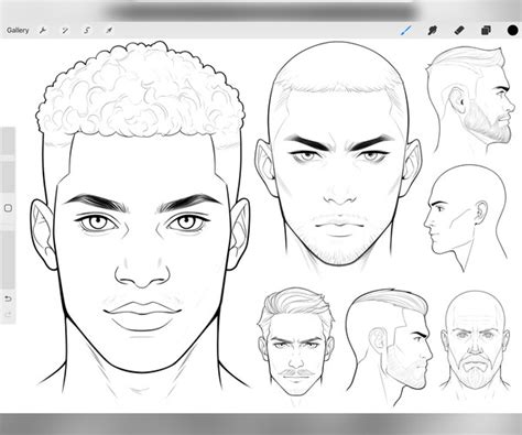 Artstation 100 Procreate Male Head Stamps Part 4 Procreate Men