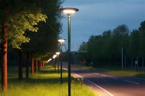 街道旁的路灯高清图片下载 正版图片600185274 摄图网