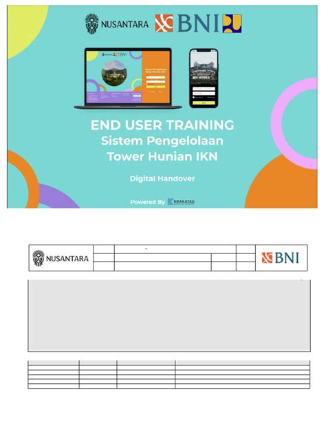 end user training sistem pengelolaan tower hunian asn di ikn digital