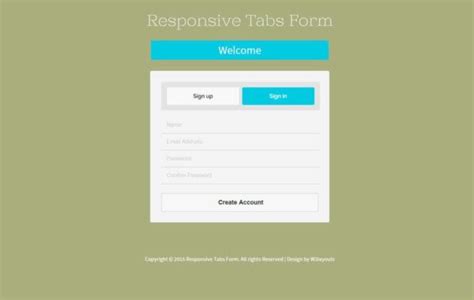 Responsive Tabs Form Responsive Widget Template By W3layouts