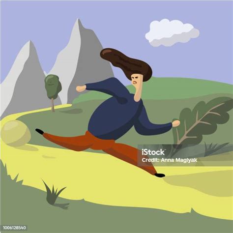 공원에서 조깅 밖에 여자 러너입니다 벡터 평면 그림 건강한 생활방식에 대한 스톡 벡터 아트 및 기타 이미지 건강한 생활방식
