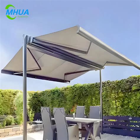 Double Side Free Standing Coffee Shop Sun Rain Protect Butterfly Awning