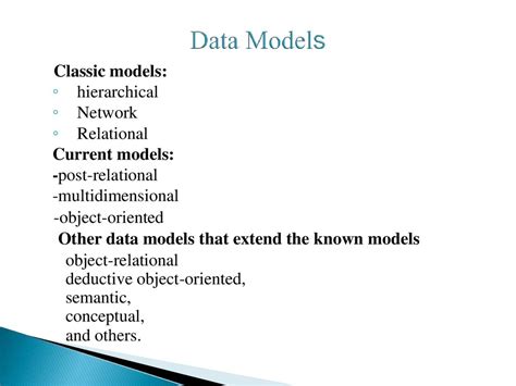 Data Model Lecture 2 Online Presentation