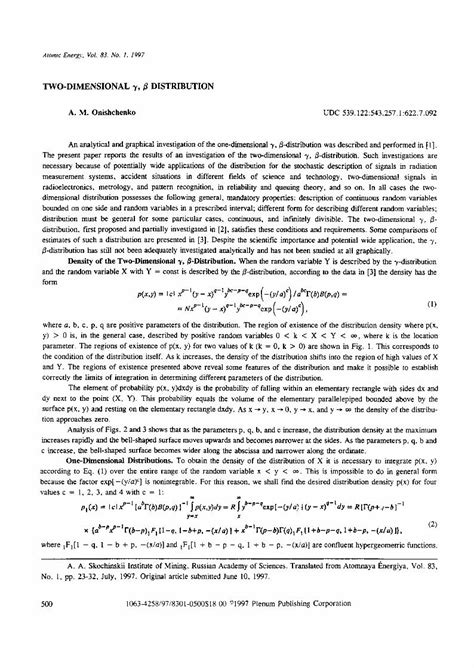 Pdf Two Dimensional γ β Distribution Dokumentips