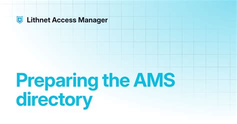 Preparing The Ams Directory Lithnet Access Manager