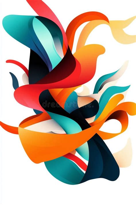 Colorful Abstract Ribbons Flowing In Wind Creating Dynamic And Vibrant Composition Design