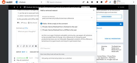 Does Anybody Also Have A Problem With Adding A Removal Reason As A Mod