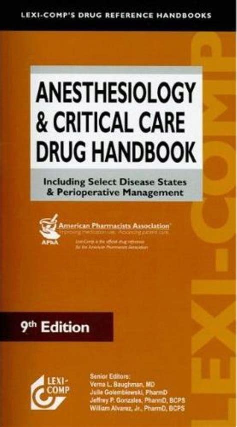 Anesthesiology Critical Care Drug Handbook En Laleo