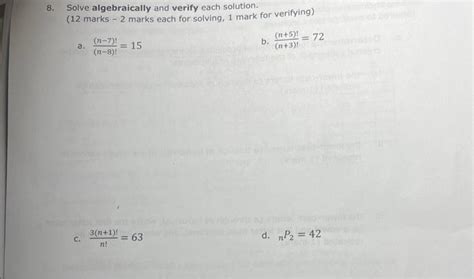 Solved Solve Algebraically And Verify Each Solution Chegg