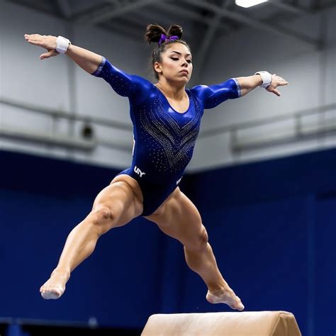 Professional Gymnastics Poses In Motion And Balance Premium Ai