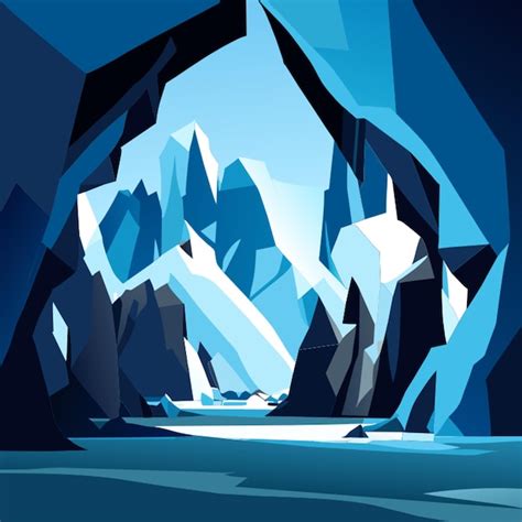 Premium Vector Cave Ice Vector Illustration