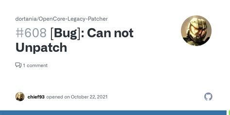 Bug Can Not Unpatch · Issue 608 · Dortaniaopencore Legacy Patcher · Github