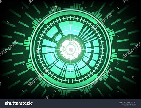Green Digital Tech Circle Background Stock Vector Royalty Free