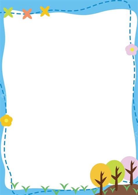 Notification For Arbor Day School Activity With Fun Blue Cartoon Border