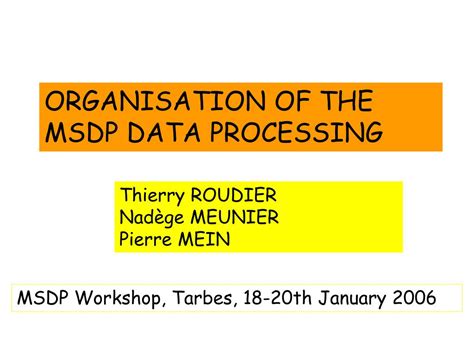Ppt Organisation Of The Msdp Data Processing Powerpoint Presentation