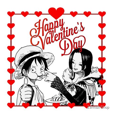 One Piece T Shirts Happy Valentines Day Luffy X Boa Classic T