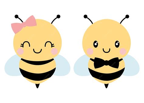 Coleccion De Abejas Abeja Nino Y Nina Vector Aislado Dibujado A Mano Lindo Personaje De Mascota