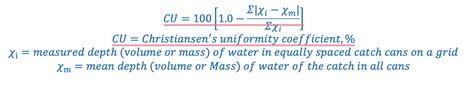 solved calculate the christiansen s uniformity coefficient
