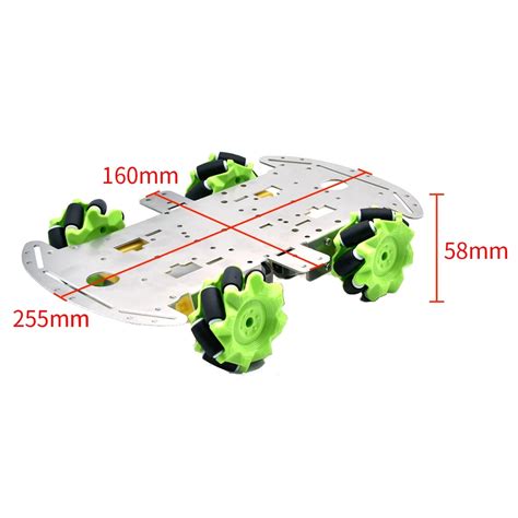 Probots Mecanum Wheel Aluminum Single Chassis Car Diy Unassembled Robot Kit Buy Online India