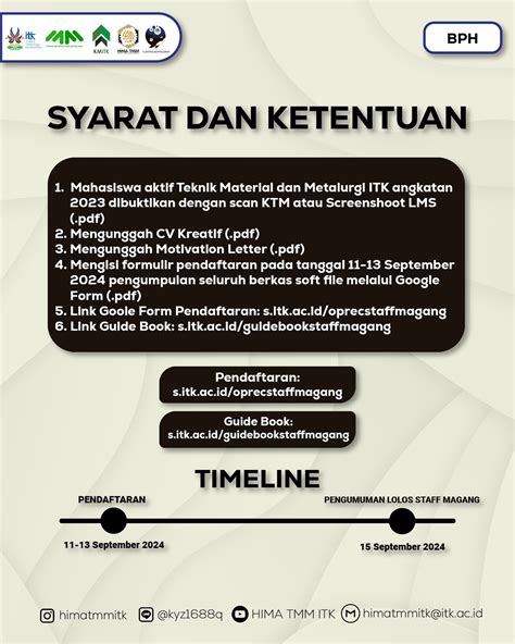 Hima Tmm Itk Open Recruitment Staff Magang Hima Tmm Itk 2024 Hallo