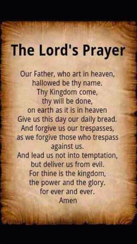 The Lord S Prayer Read Each Sentence Ask For Understanding Of The