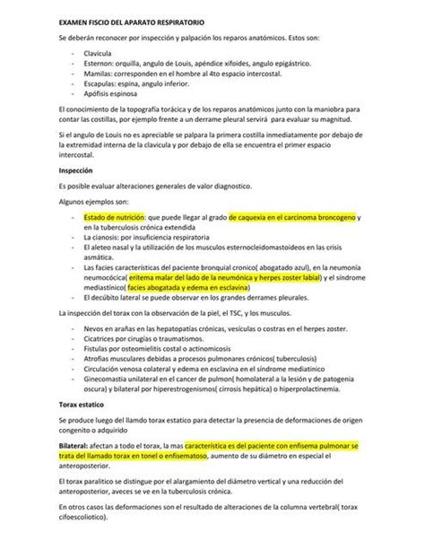 Examen Físico del Aparato Respiratorio Adonay Franco uDocz