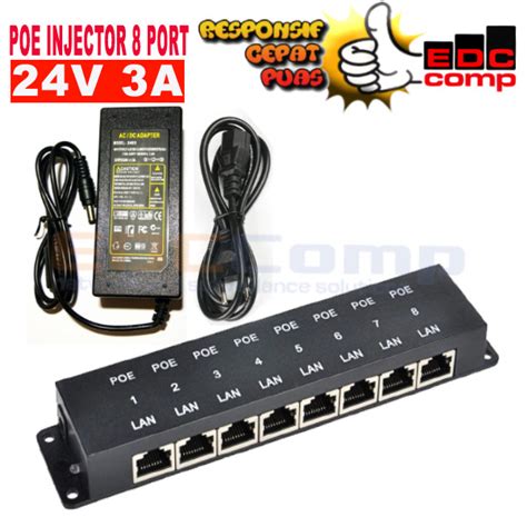 Jual Paket Poe Injector 8 Port Switching Adaptor 24v 3a Pasif Poe 8port Shopee Indonesia
