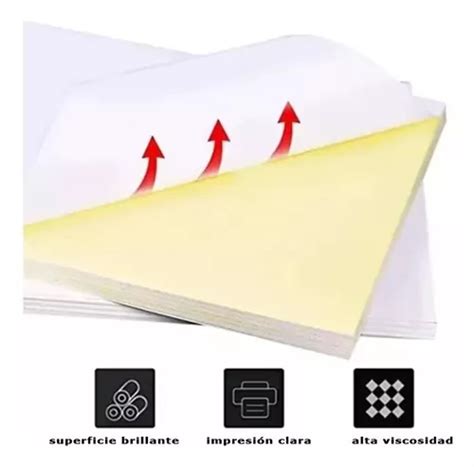 Papel Adhesivo Carta Para Etiquetas 100 Hojas Laser E Inkjet En Venta