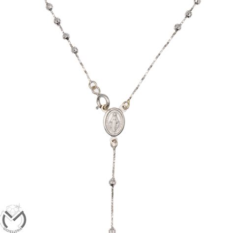 Collana Rosario In Oro Bianco 18 Kt 750 1088st