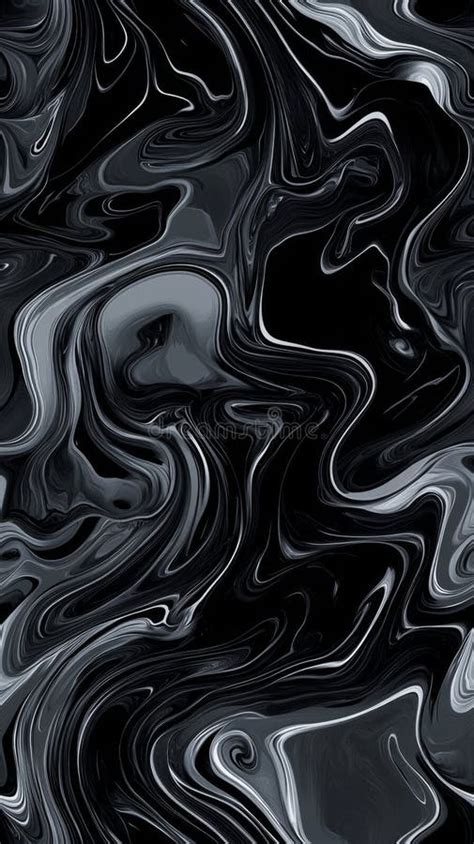Grayscale Marble Pattern Abstract Fluid Swirls Art Background Stock