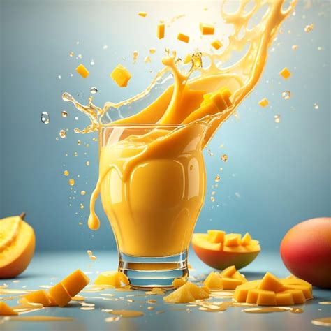 Premium Photo Delicious Healthy Organic Mango Juice Shakes Background