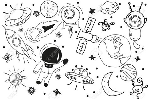 Black And White Space Clipart For Creative Design Projects